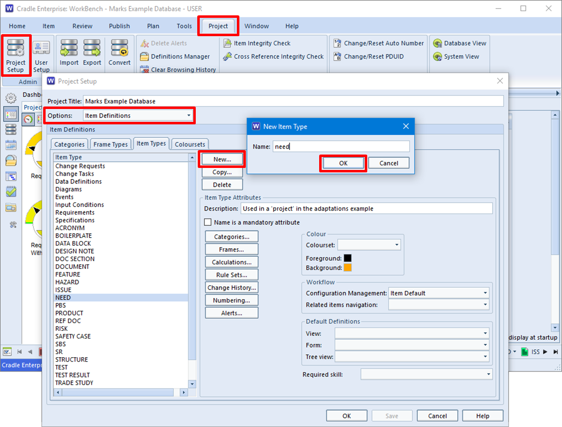Create New Item Types in WorkBench